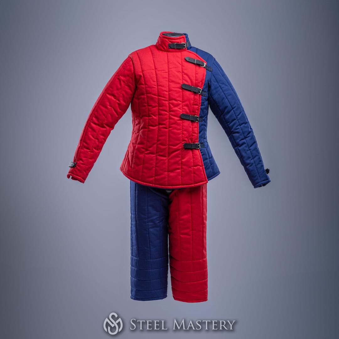 Fencing Costume, Mens Padded Armor, LARP Combat Gambeson and Pants ...