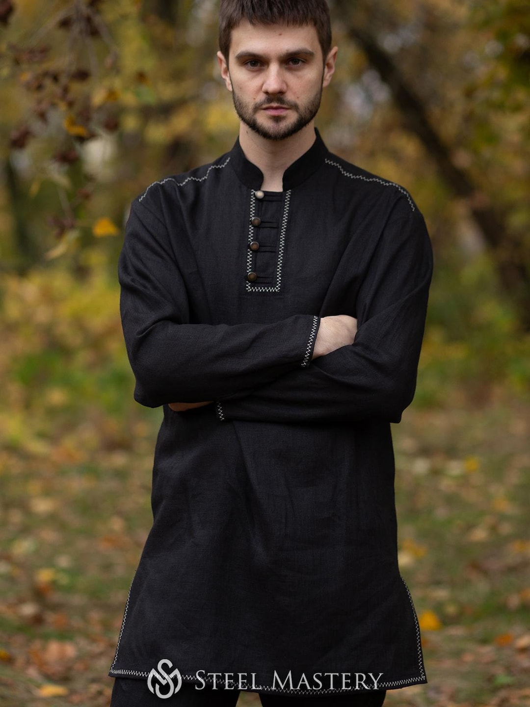 Medieval Linen Shirt, Renaissance Clothing for Men, Rustic Men's Button ...
