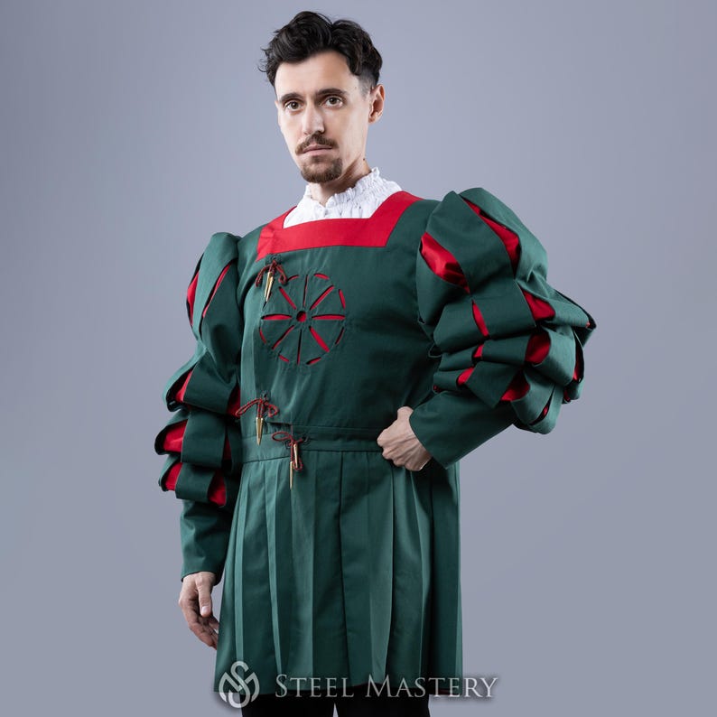 Green and Red Landsknecht Coat, Renaissance Mens, Waffenrock ...