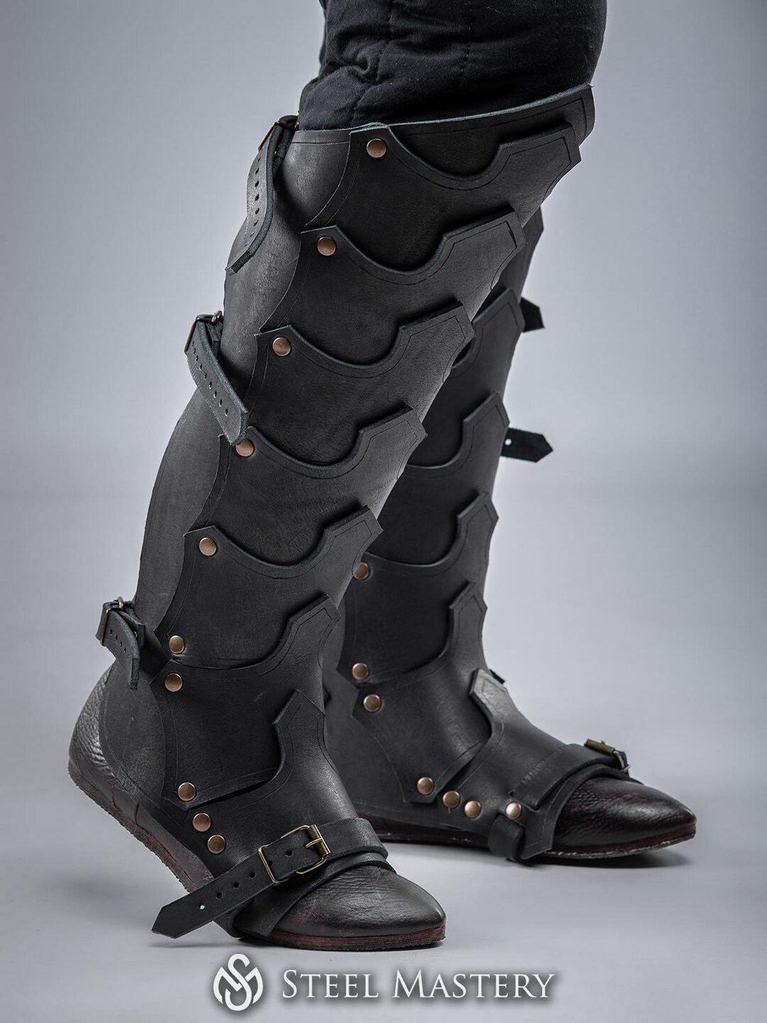 Leather Greaves, Medieval Leg Armor, LARP Shin Guards - Etsy
