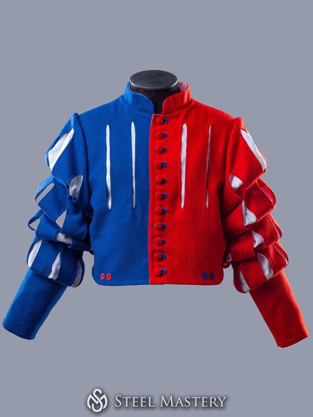 Doublet Medieval Wool, Two Colored Landsknecht Doublet, Medieval ...