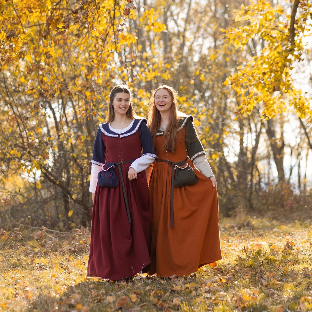 Custom Medieval Dress, Linen Tunic Dress Medieval, Renaissance Dress ...