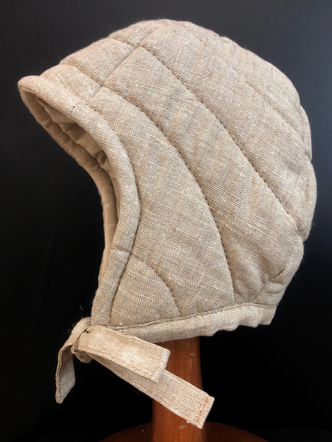 Padded medieval cap Padded cap for Head protection natural | Etsy