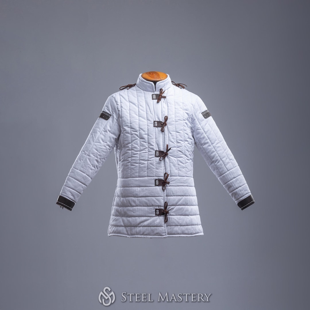 Padded White Gambeson, Arming Doublet for Renaissance Combat ...