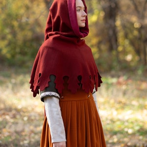 Medieval Hood autumn Warmth, Renaissance Hood, Woollen Hoods, Cold-weather Headwear, Medieval ...