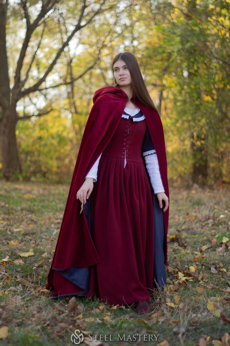 Medieval Velvet Cloak, Renaissance Clothing Cape Cloak, Medieval ...