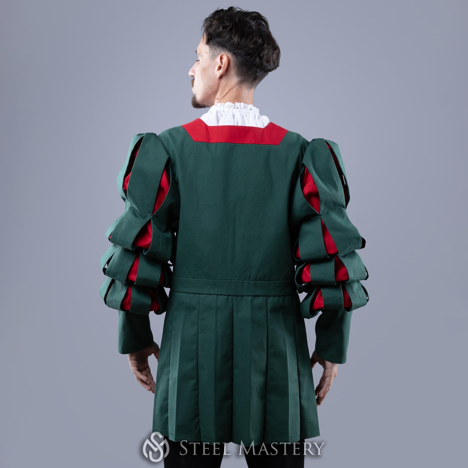Green and Red Landsknecht Wool Coat, Renaissance Waffenrock, SCA LARP ...