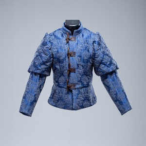 Renaissance Jacquard Surcoat, Blue Doublet, Medieval Clothing ...