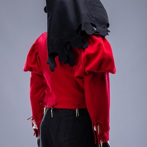 Medieval Black Wool Doublet, Larp Jacket, Renaissance Fair Men Cotton ...