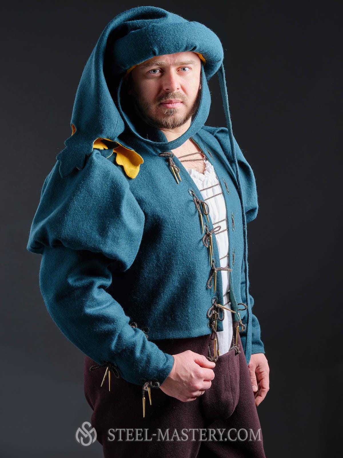 Wool Medieval Doublet, Larp Men Jacket, Mid Centure Clothing ...