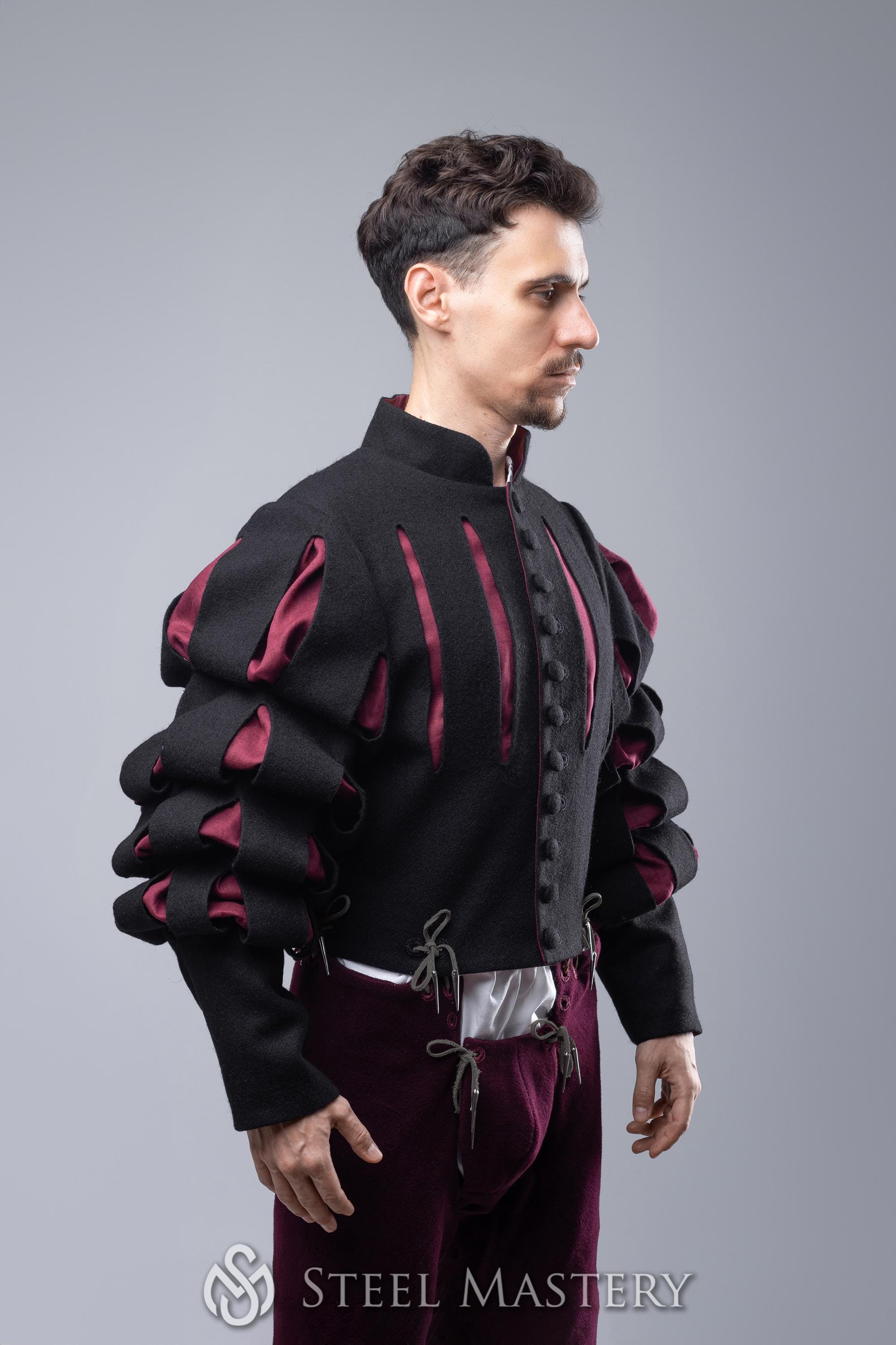 Wool Landsknecht Doublet, Puffed Sleeves Doublet, Historical ...