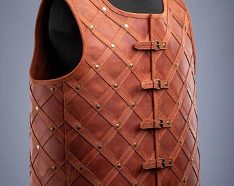 Leather Armor Set, Leather Spaulders W/demi Cuirass, Leather Pauldrons ...