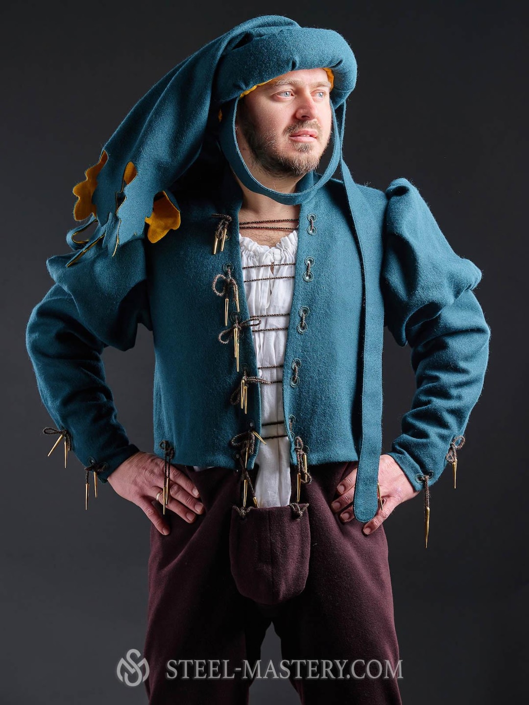 Wool Medieval Doublet, Larp Men Jacket, Mid Centure Clothing ...