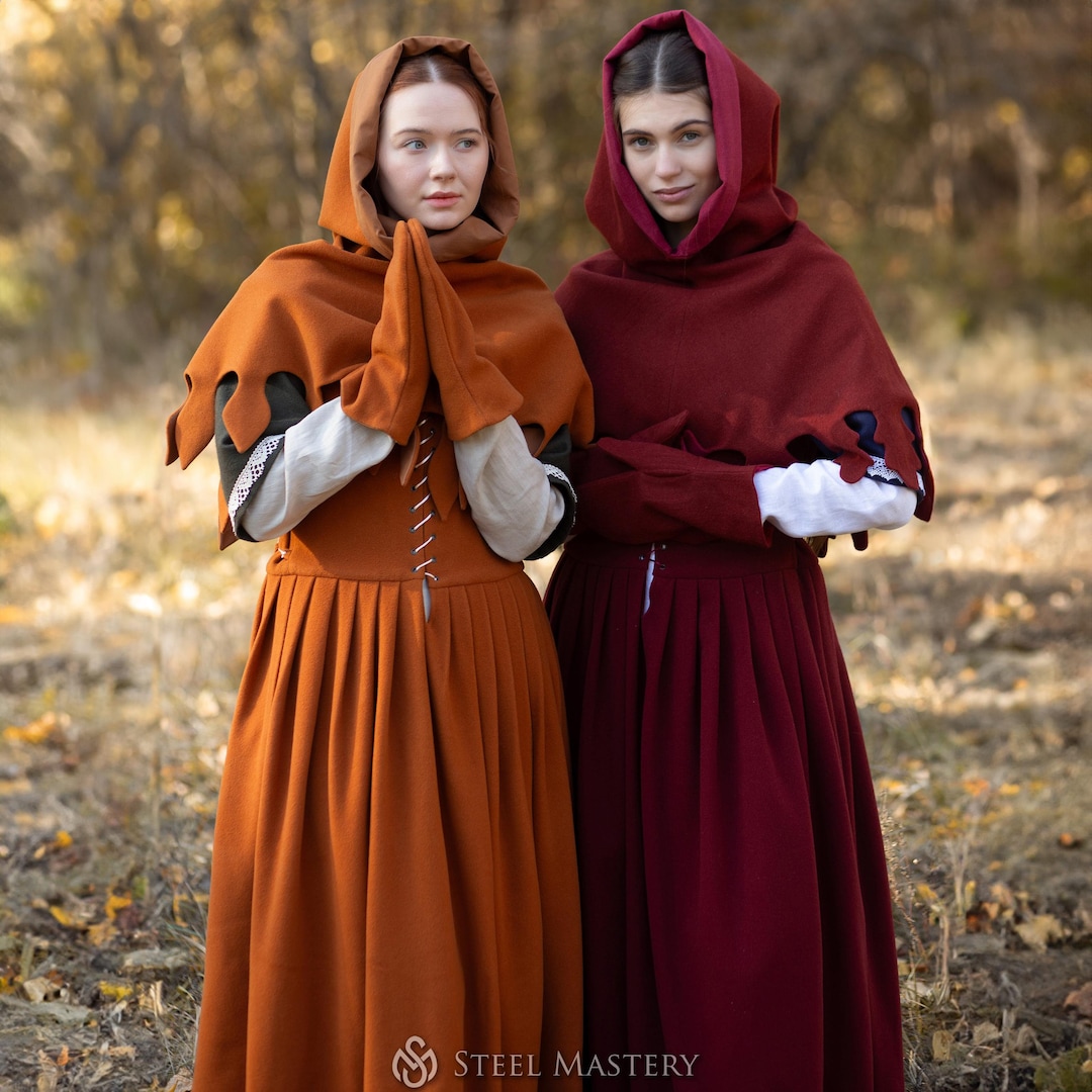 Medieval Woman Hood, Renaissance Hood, Female Medieval Clothing, Wool ...