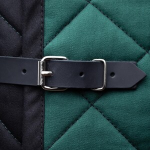 Long Cotton Medieval Gambeson in Green and Black | Quilted LARP Armor ...