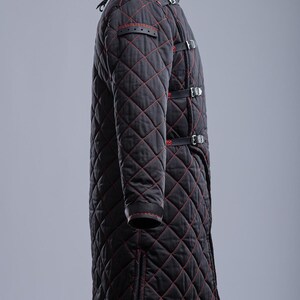 Black HEMA Fencing Jacket, Medieval Gambeson Armor, Long Padded Jacket ...
