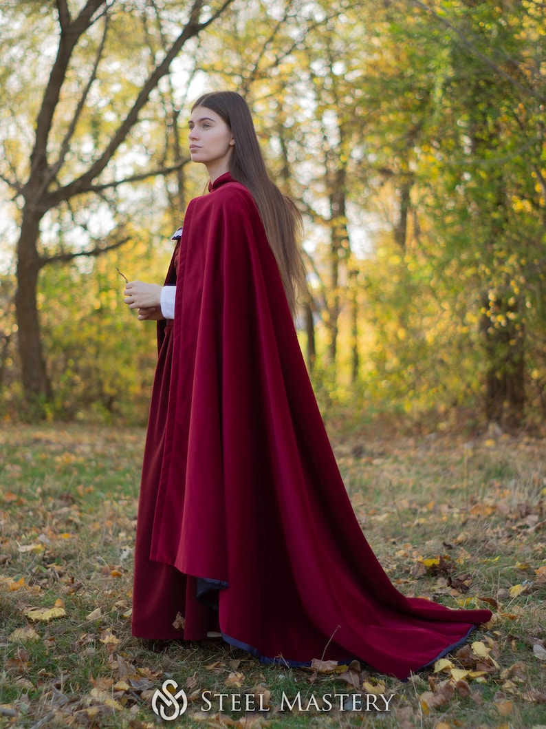 Medieval Velvet Cloak, Renaissance Clothing Cape Cloak, Medieval ...