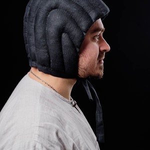Medieval Padded Arming Cap, Padded Cap for Head Protection, Natural ...