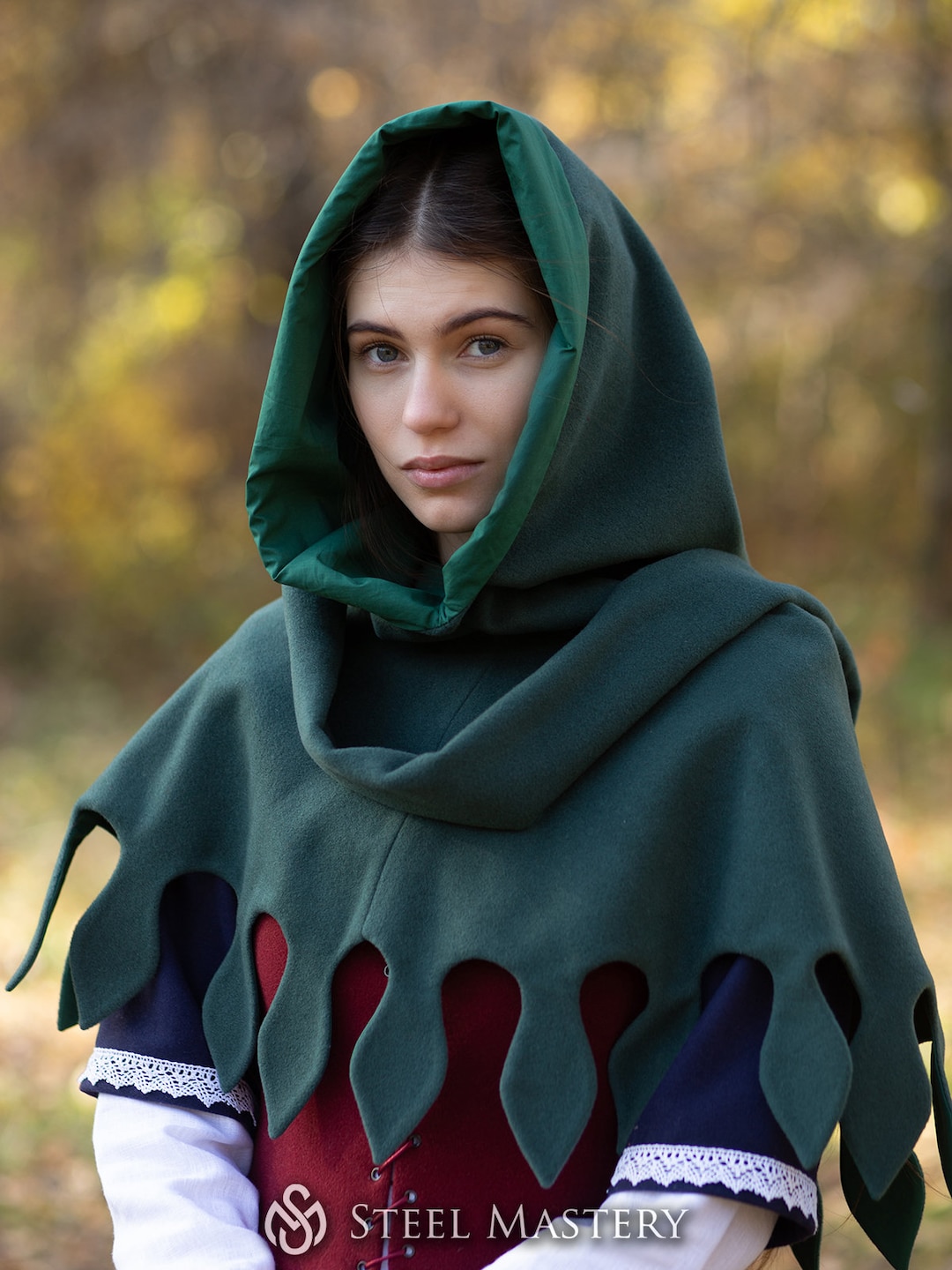 Female Medieval Headwear, Ren Fair Hooded Scarf, Hood Medieval Linen ...