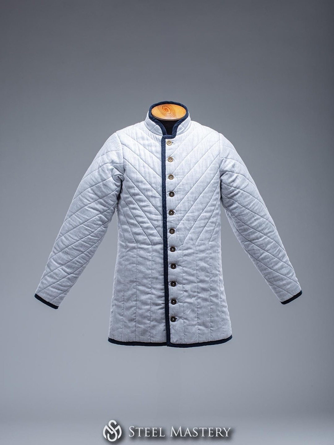 White Medieval Gambeson Men, Light Armor, Fencing Combat Jacket, Short ...
