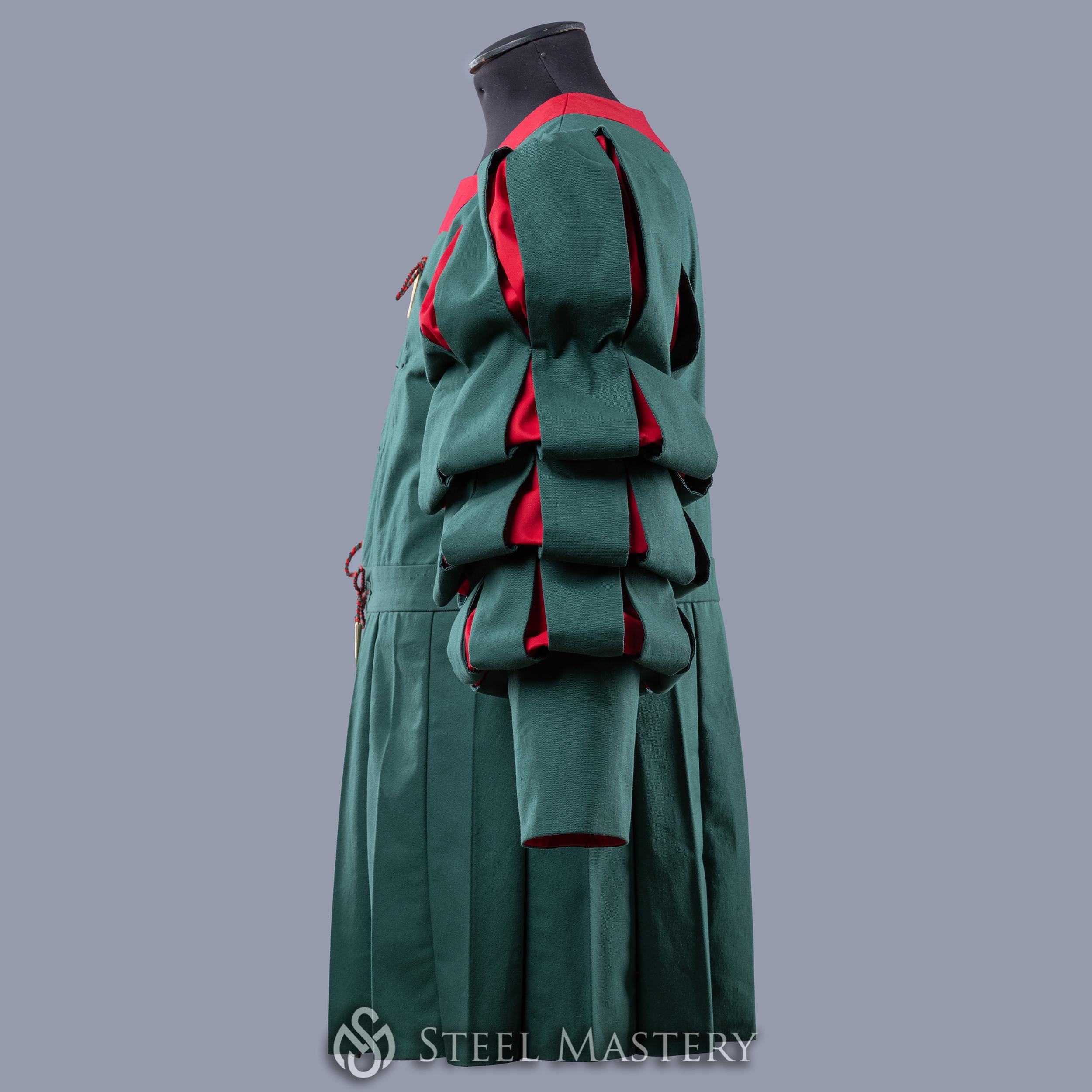 Green and Red Landsknecht Wool Coat, Renaissance Waffenrock, SCA LARP ...