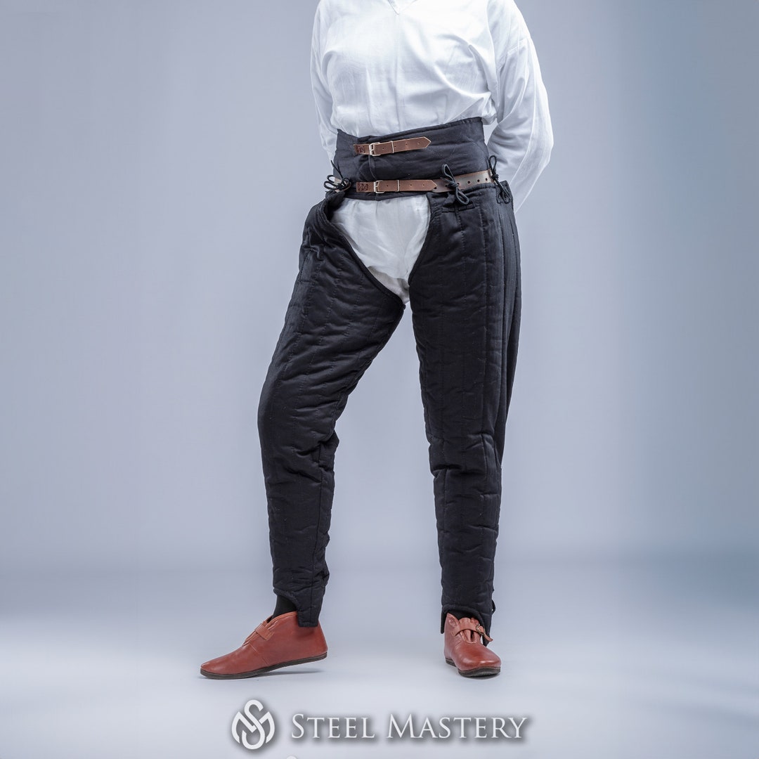 Padded Pants With Belt for Medieval Cosplay, Knight Combat Armor, Leg ...