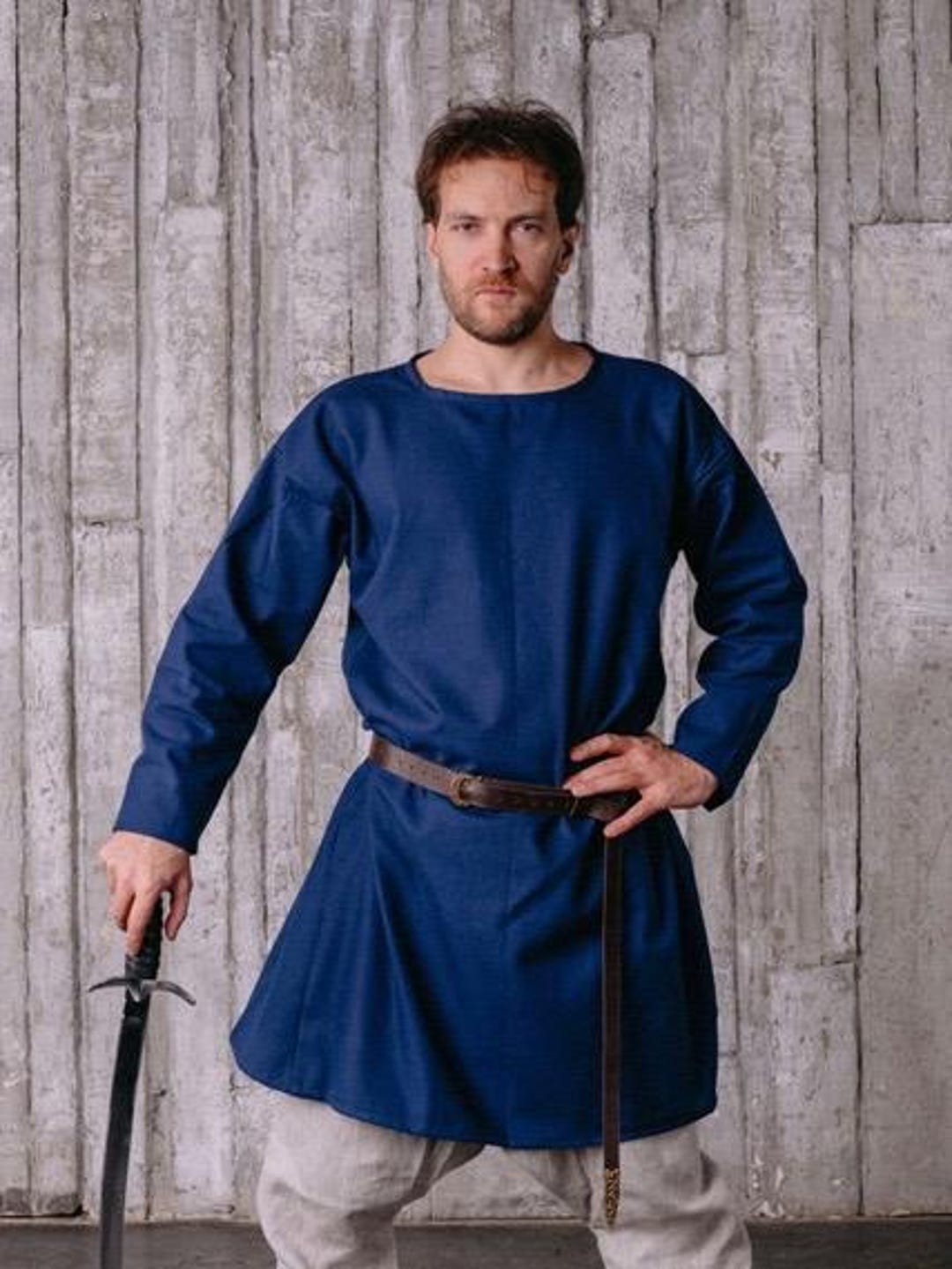 Linen Medieval Tunic, Green Medieval Tunic, Cotton Tunic, Renaissance ...