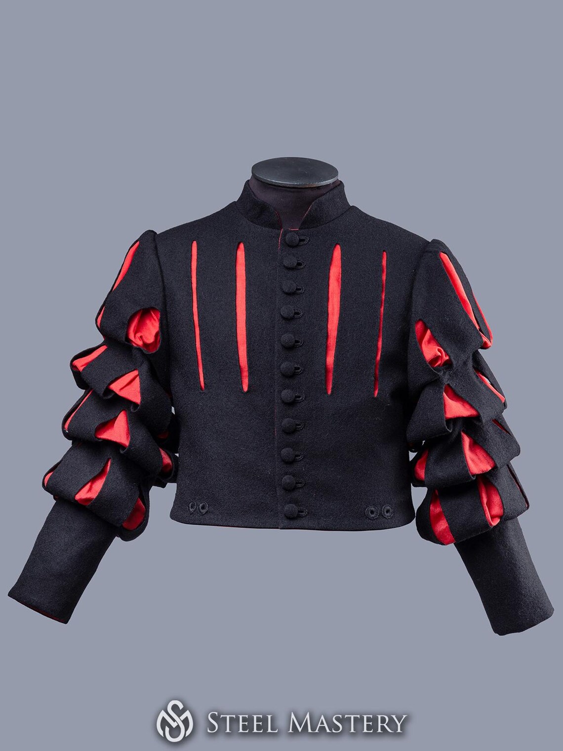 Wool Landsknecht Doublet, Puffed Sleeves Doublet, Historical ...