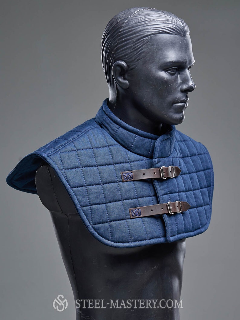 Padded Cotton Pelerine, Armor Neck Protection, Leather Belts - Etsy