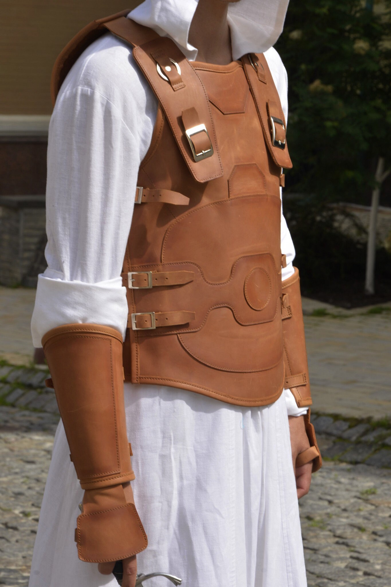 Leather assassin armor vest and bracers Fantasy armor costume | Etsy