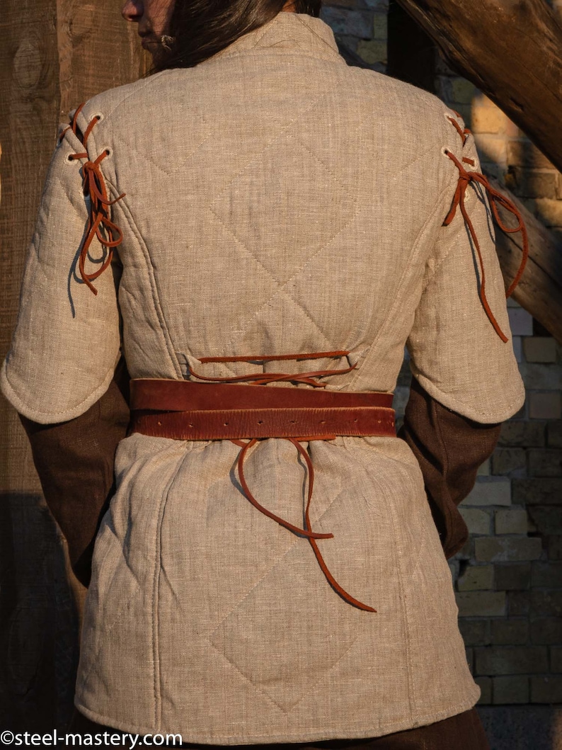 Female linen sleeveless gambeson Padded armor for ladies | Etsy