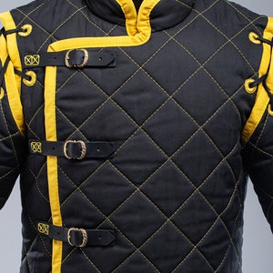 Black Medieval Gambeson, Light Armor Coat, HEMA Medieval Man Costume ...