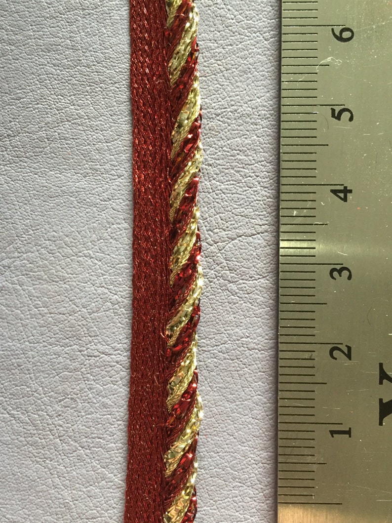 Red and Gold Twisted Piping Metallic Ribbon Braid Trim - Etsy