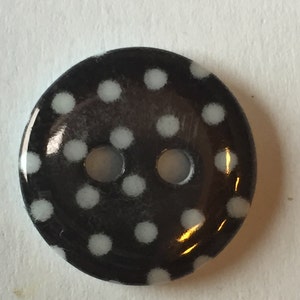 Black and White Spot Button - 2 Hole - 1.4cm Diameter - Plastic - Etsy