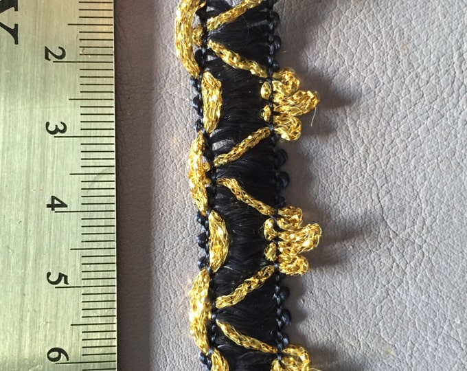 Navy/gold 'coronet' Ribbon Braid Trim - Etsy UK
