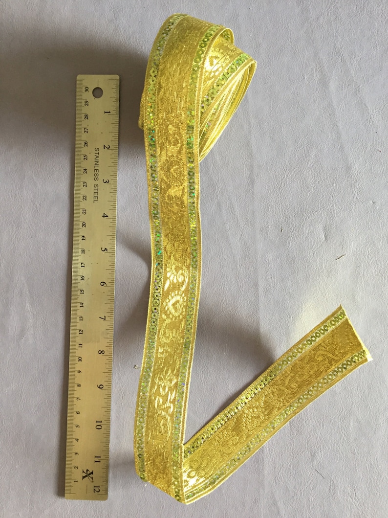 Indian Haberdashery Ribbon Braid Trim - Gold Metallic Thread - Hologram ...