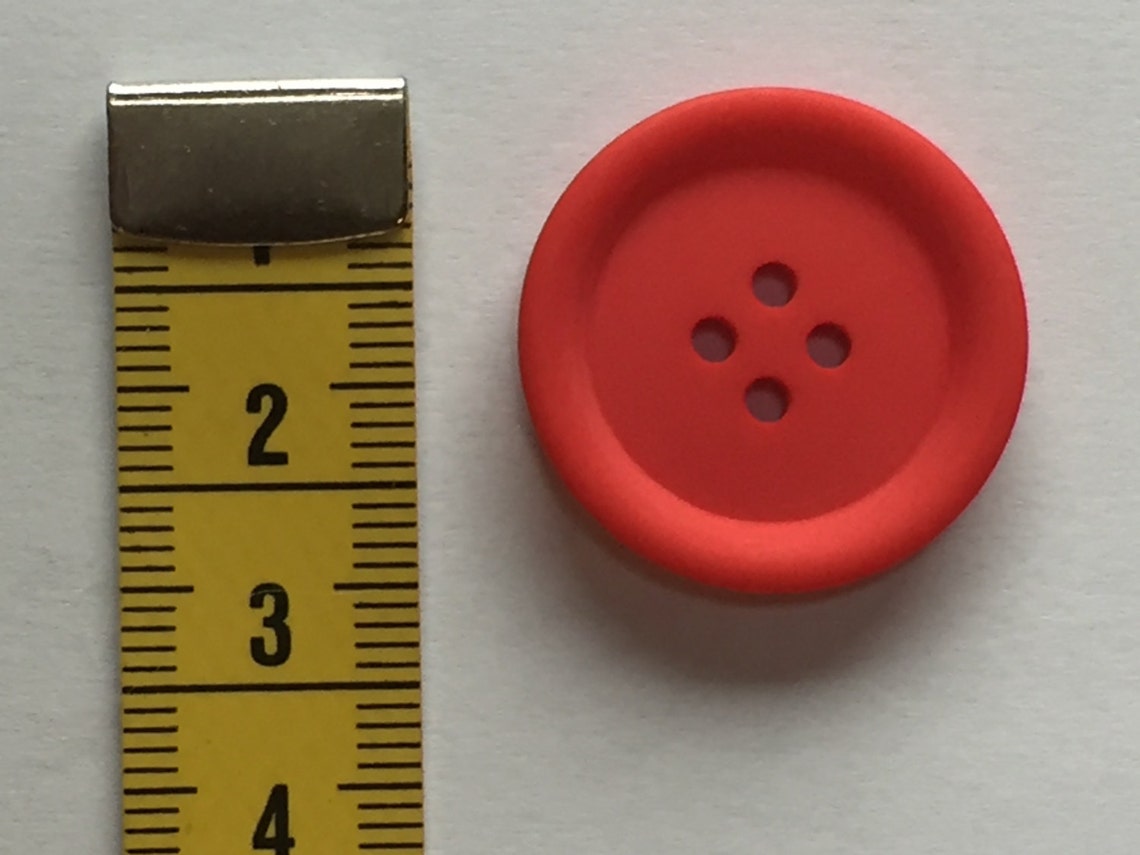 Red Button 4 Hole 2.5cm Diameter Plastic - Etsy UK