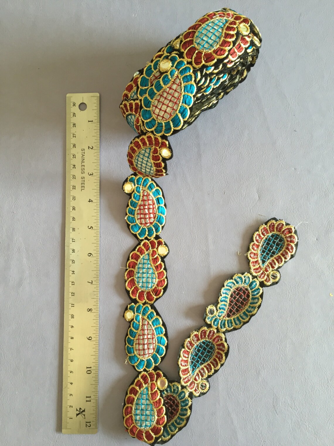 Indian Haberdashery Ribbon Braid Trim Motifs - Gold, Red, Turquoise ...