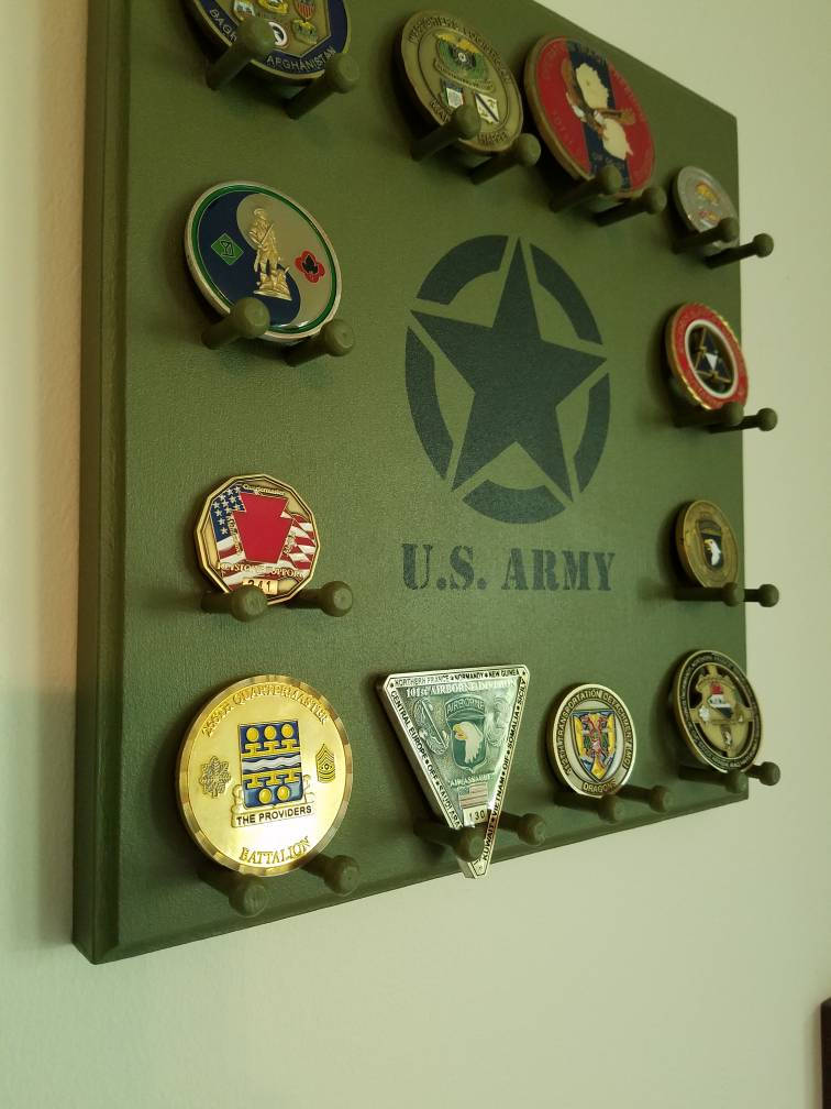 Military Challenge Coin Display Rack - Vintage Army - Wall-mounted - Etsy