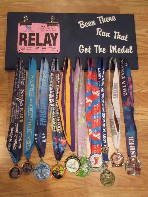 Running Medal Display Rack and Bib Holder Been There | Etsy