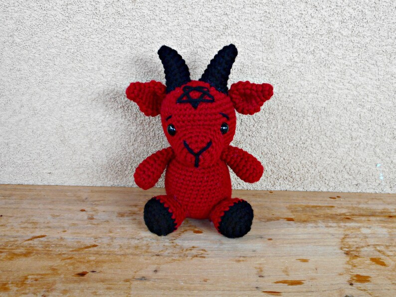 Crochet Baphomet Plushy, Devil Goat, Baby Baphomet, Tst, Hail Yourself ...