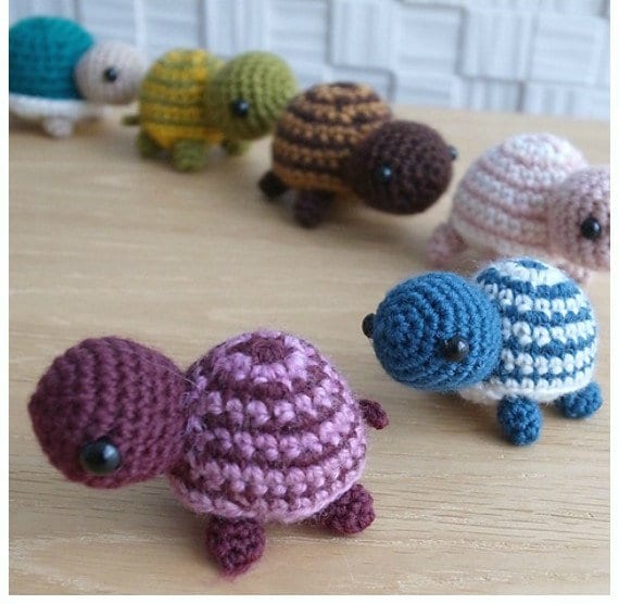 miniature turtles; plush sea turtles Crocheted Plush Turtles Stuffed ...