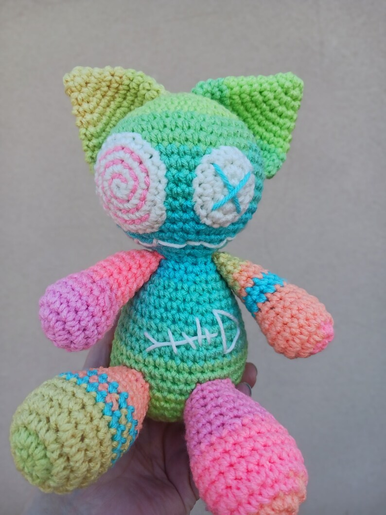 Zombie Cat Amigurumi Crochet Zombie Cat Zombie Kitty Plush - Etsy
