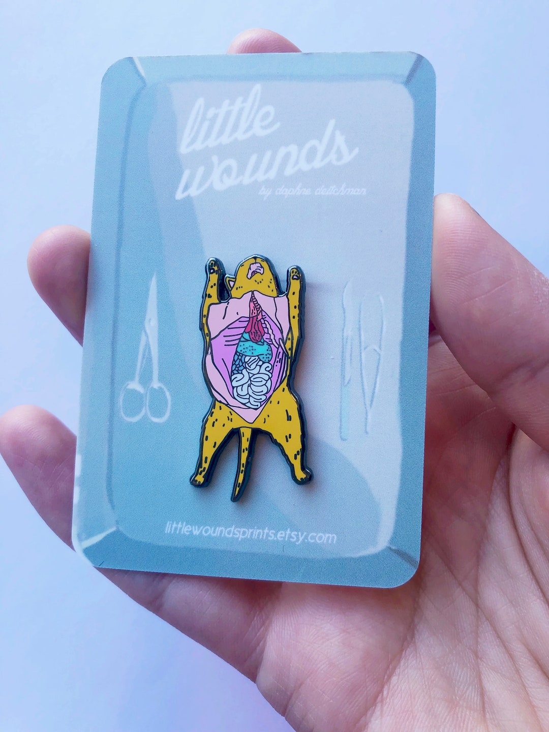 Dissected Cat Enamel Pin - Etsy