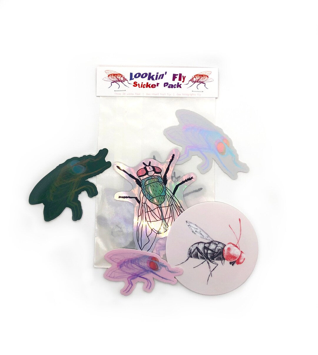 Lookin' Fly Sticker Pack - Vinyl Stickers, Colorful Stickers, Insect ...
