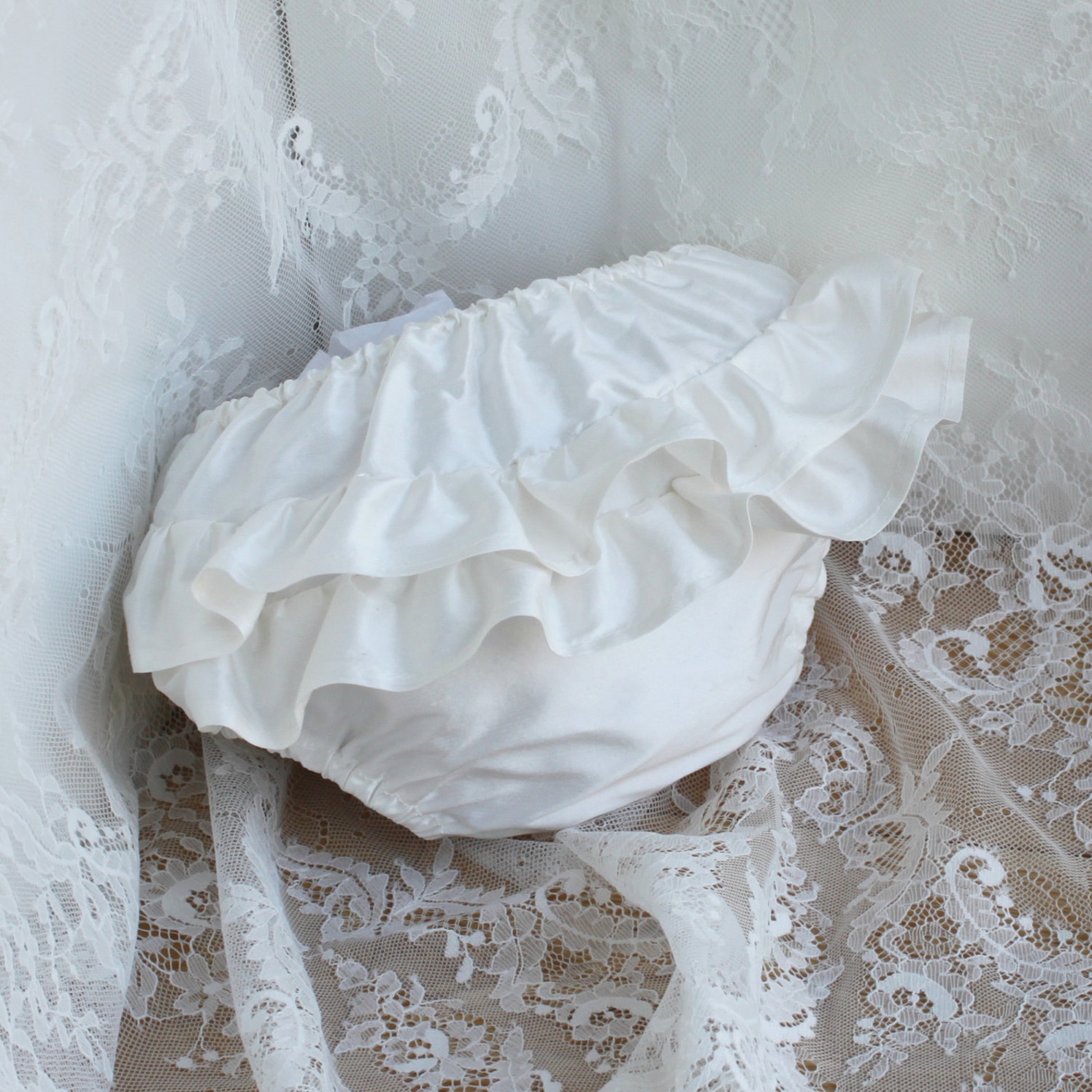 Handmade Silk Ruffle Baby Diaper Cover: Christening Accessory - Etsy UK