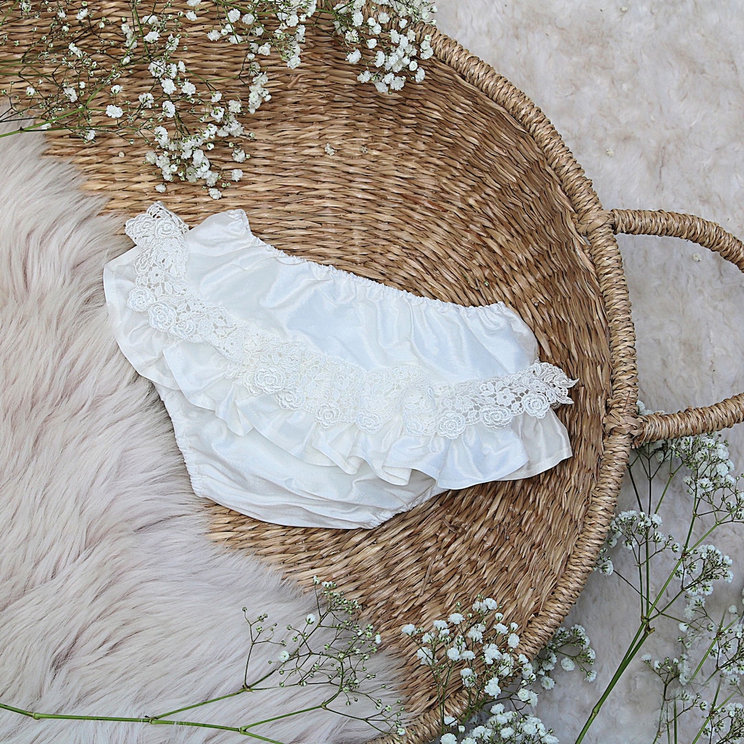 Silk Diaper Cover With Lace Trim Frills – Ruffle Bum Frilly Knickers ...