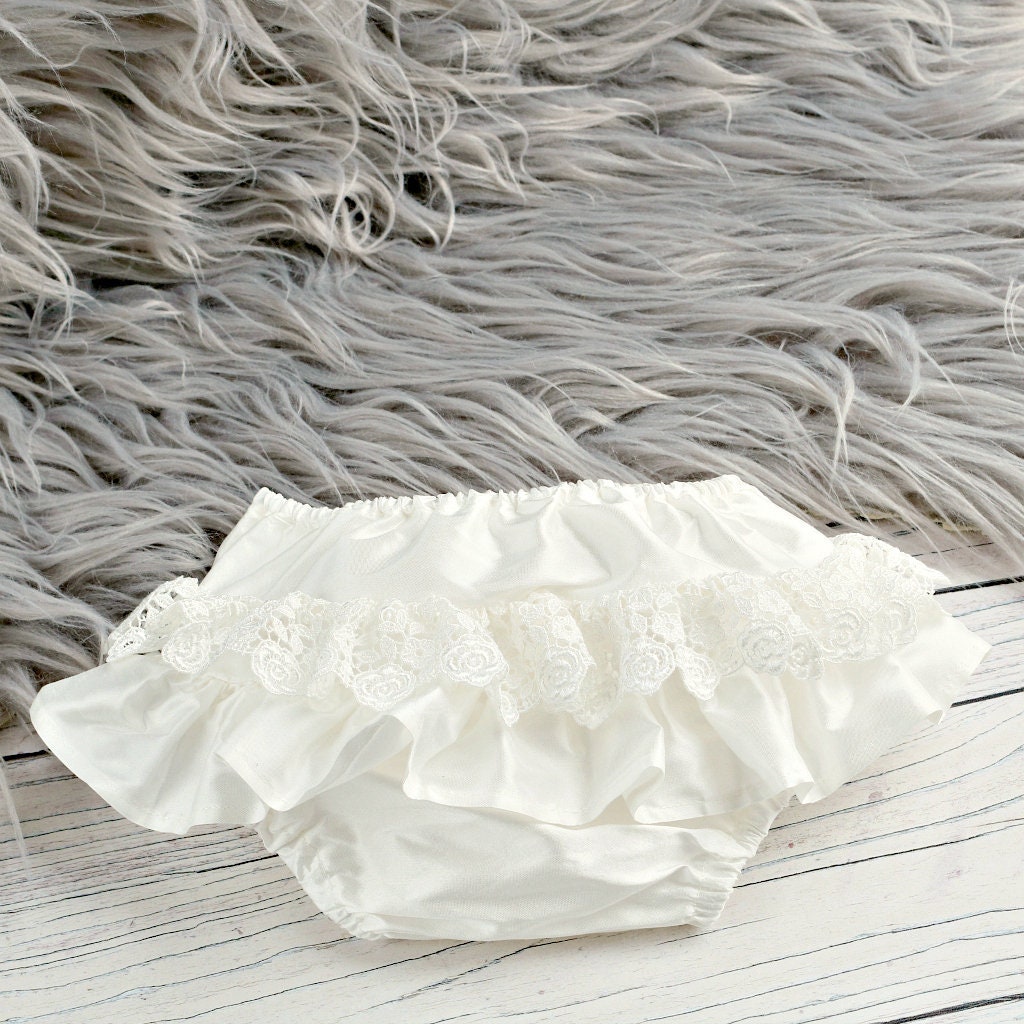 Silk Diaper Cover With Lace Trim Frills – Ruffle Bum Frilly Knickers ...