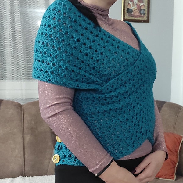 Crochet Crossover Sweater Pattern - Etsy