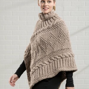 Knitting Pattern Poncho Chunky Pattern Knitting Pattern Poncho Women's ...